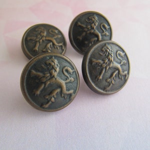 5 Antique Brass Military Uniform Buttons, 4 From "f Van Malderen ...