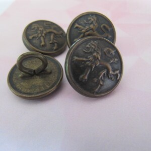 5 Antique Brass Military Uniform Buttons, 4 From "f Van Malderen ...