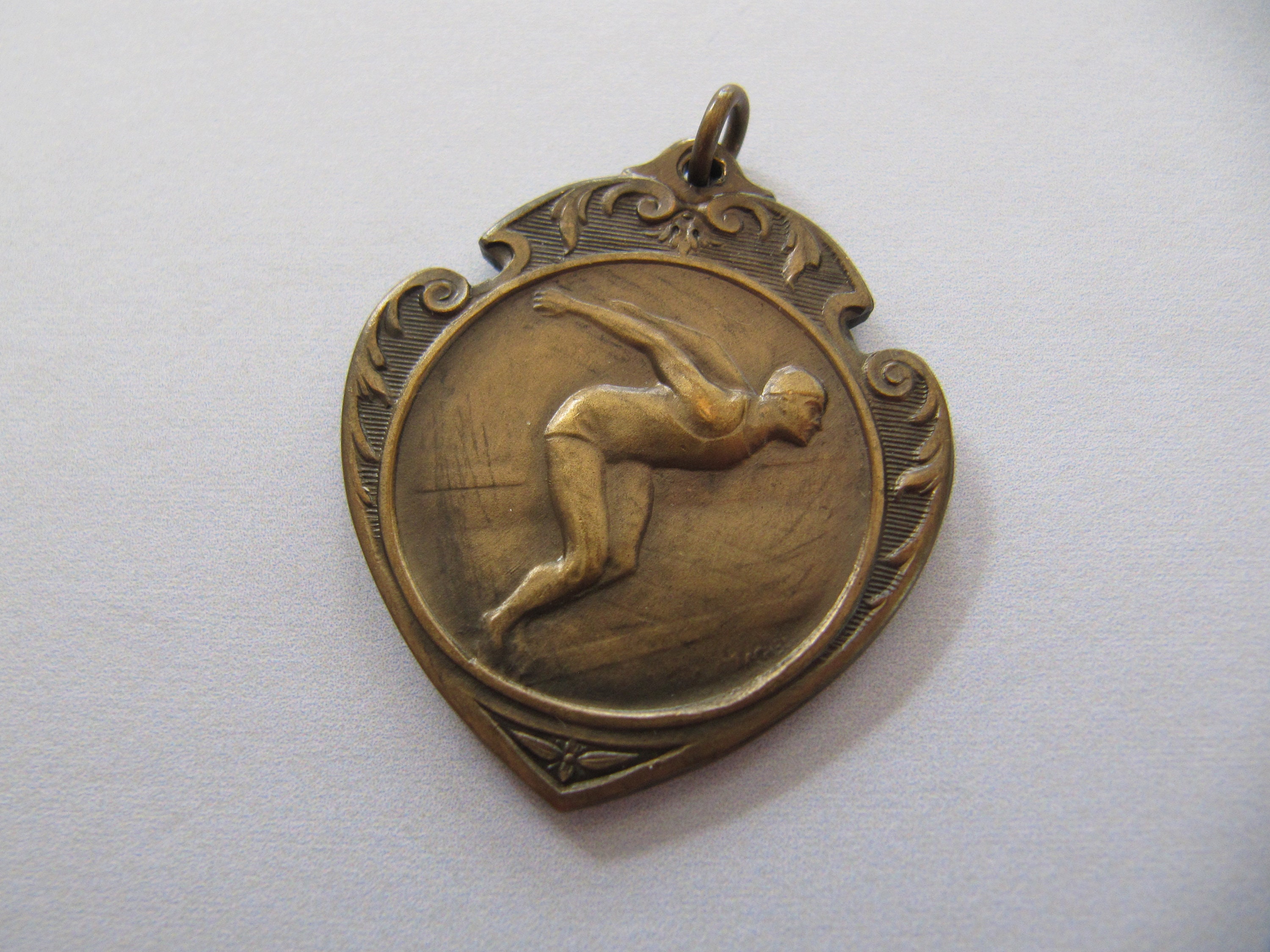 Vintage Swimmer Swimming French Art Medal, 1942 Sports Award ...