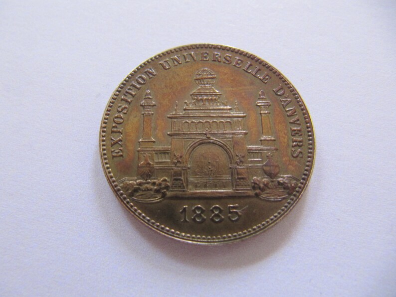 Antique Token 1885 Antwerp Belgium Bronze Medallion - Etsy