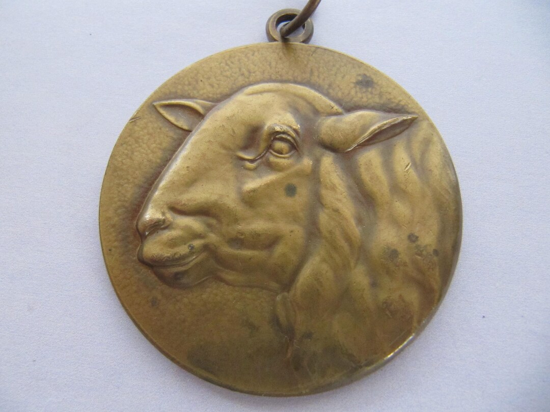Vintage SHEEP Art Medal Belgian Flemish, Ministry of Agriculture Award ...