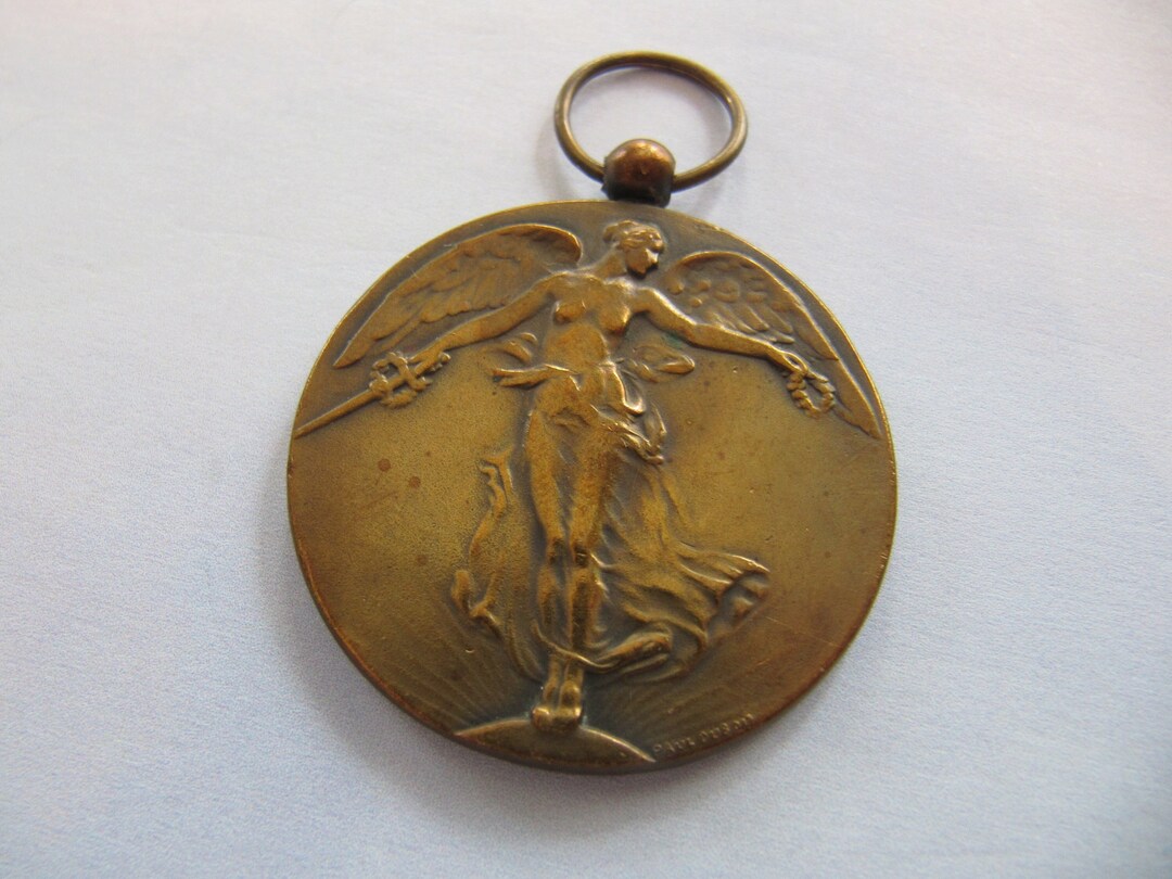 Belgian Victory Goddess Angel Art Medal, Antique WWI Allied Nations ...