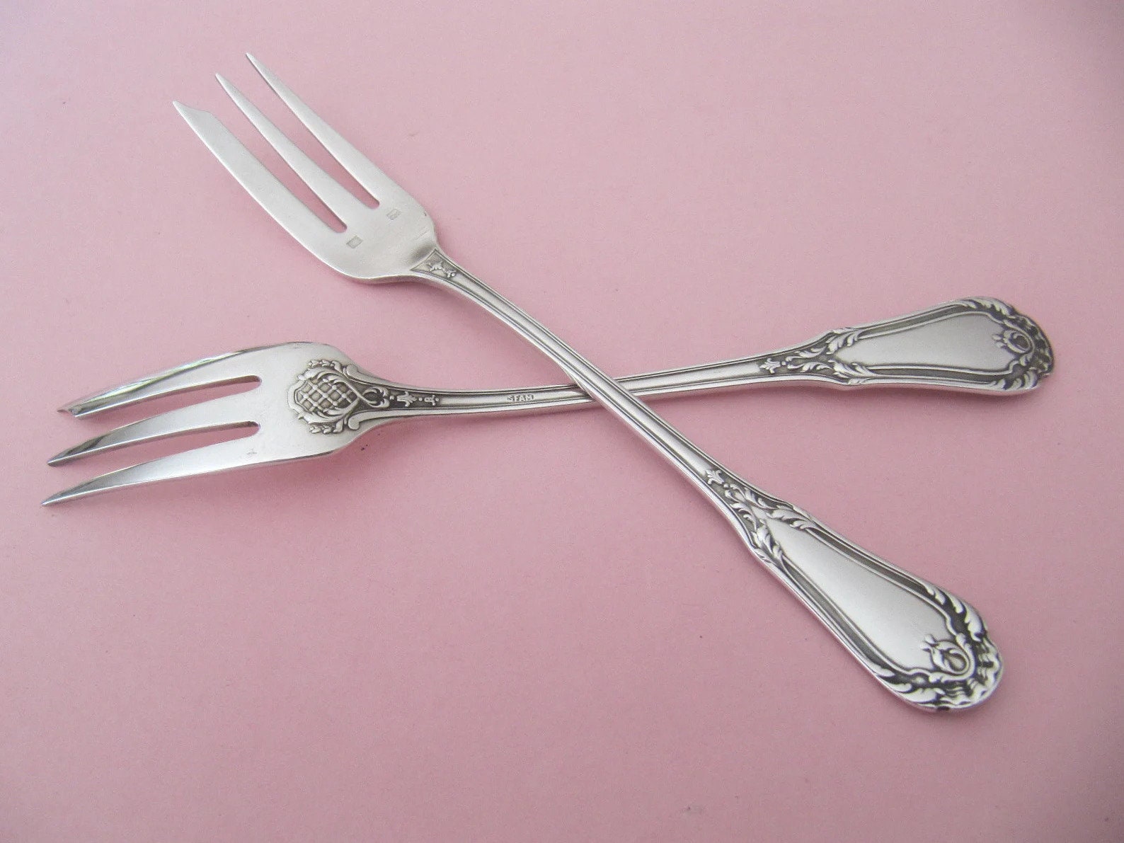 French Cake Dessert Pie Forks Vintage, Set of 6 Setting for Six Floral ...