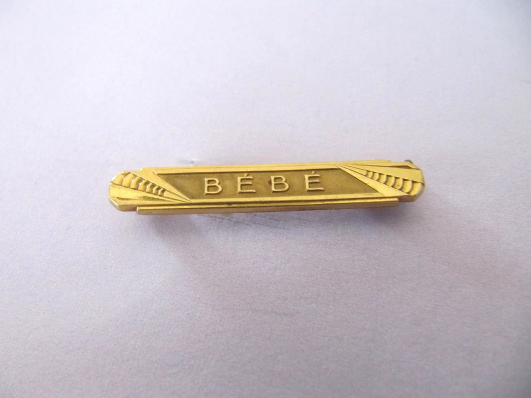 Gold Plated Baby Bib Pin, French Bébé Baby Brooch 1-1/4" - Etsy