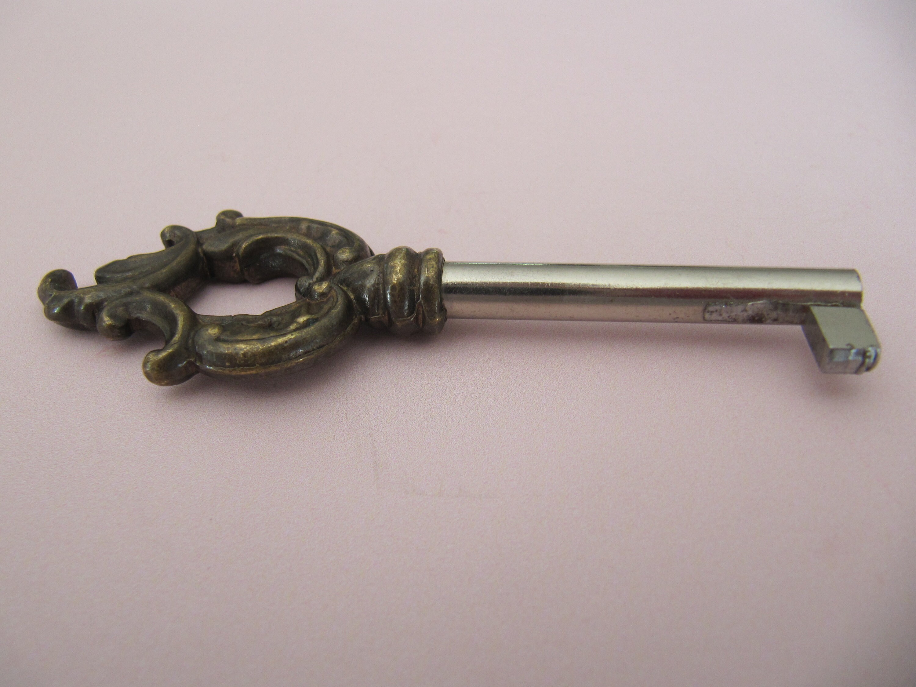Ornate French Skeleton Key, Vintage Fancy Brass & Metal Furniture ...