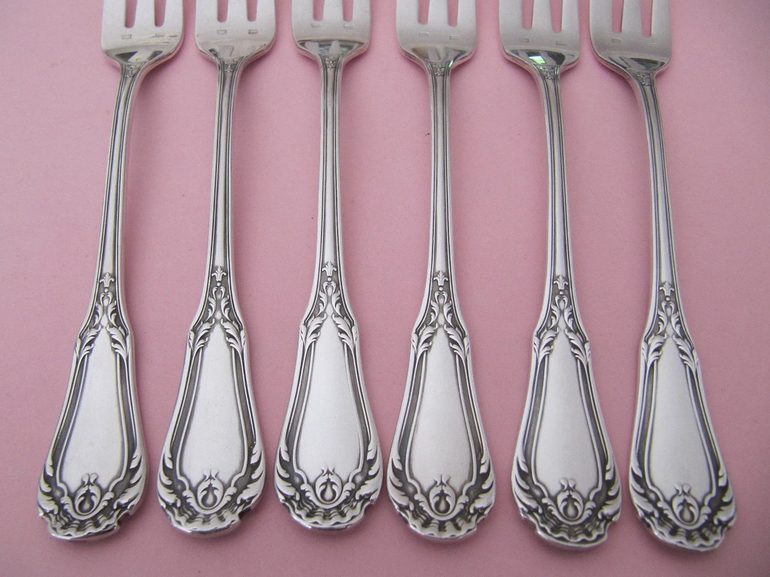 French Cake Dessert Pie Forks Vintage, Set of 6 Setting for Six Floral ...