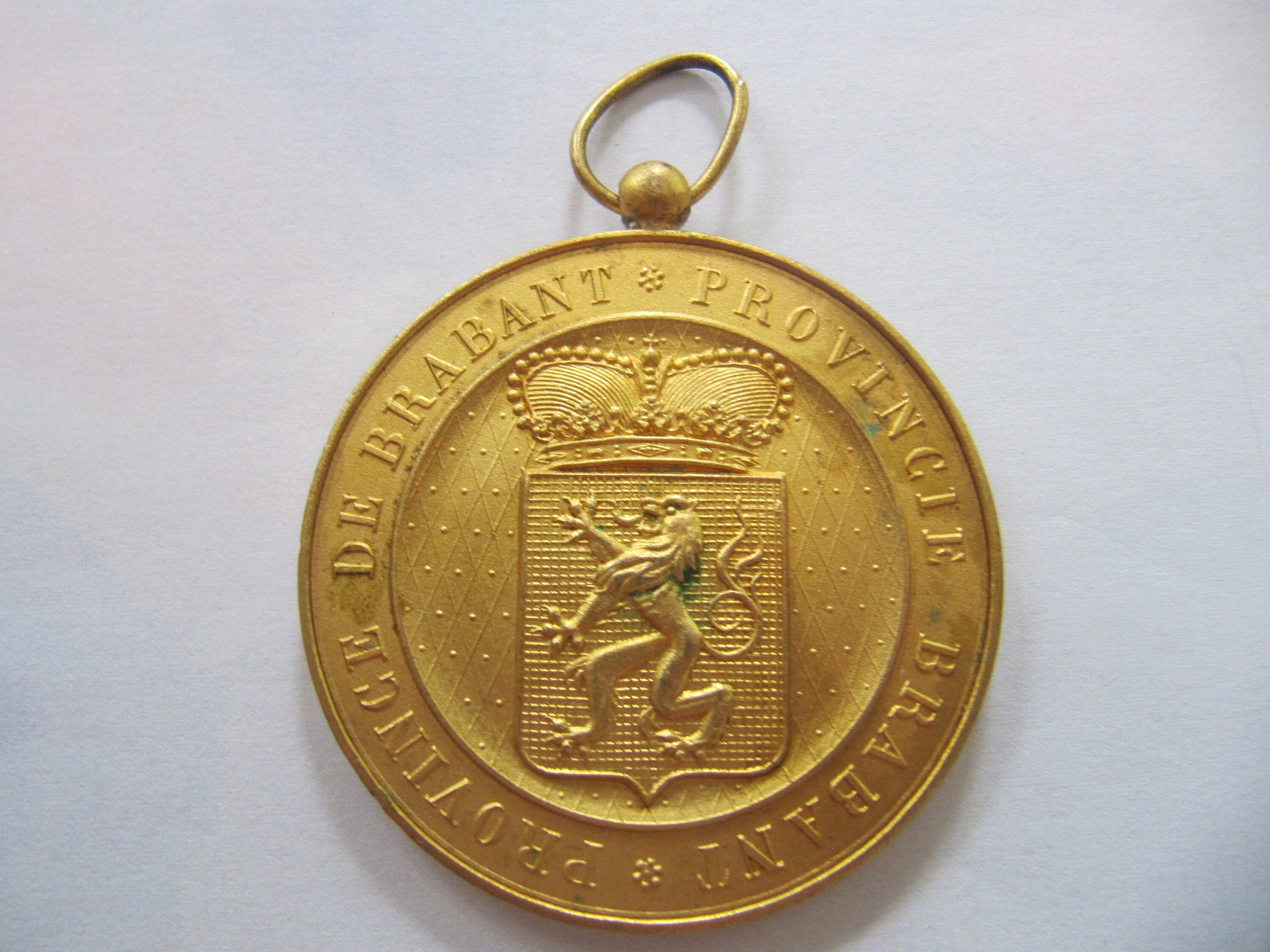 Vintage Agriculture Medal Brabant Belgium, Heraldry Shield Crest Lion ...