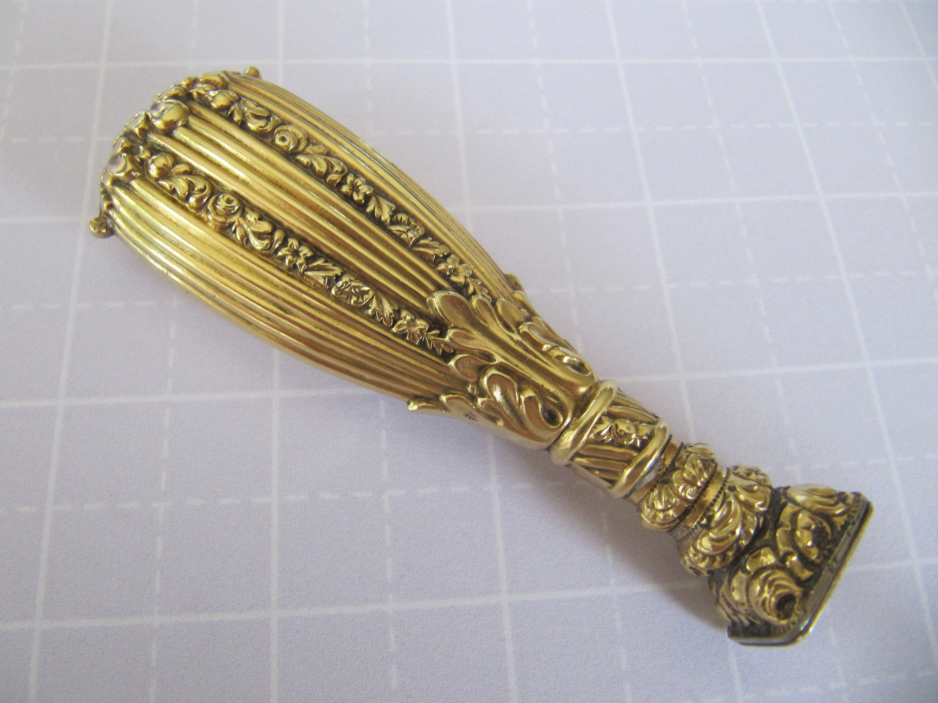 Wax Seal Stamp Vintage French Gold Plated Bronze Garland of Flowers ...