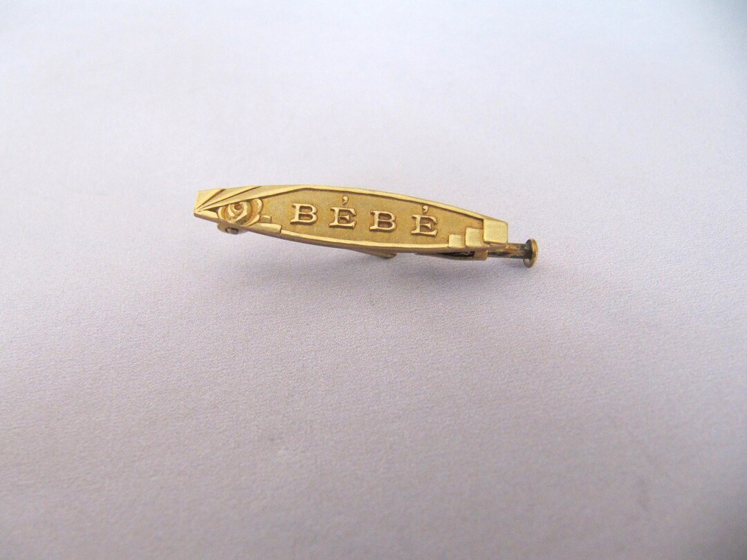 Victorian Baby Bib Pin French Gold Plated Bébé Baby Brooch - Etsy