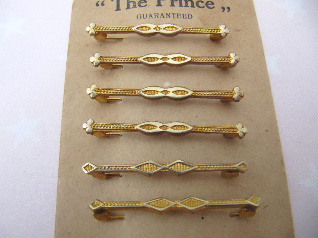 Lingerie Pins Gold Plated Carded Set of 12 With Three Different Designs ...