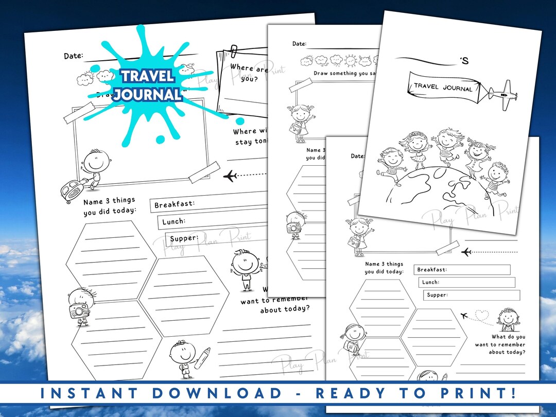 Printable Kids Travel Journal. Travel Diary. Travel Log. - Etsy