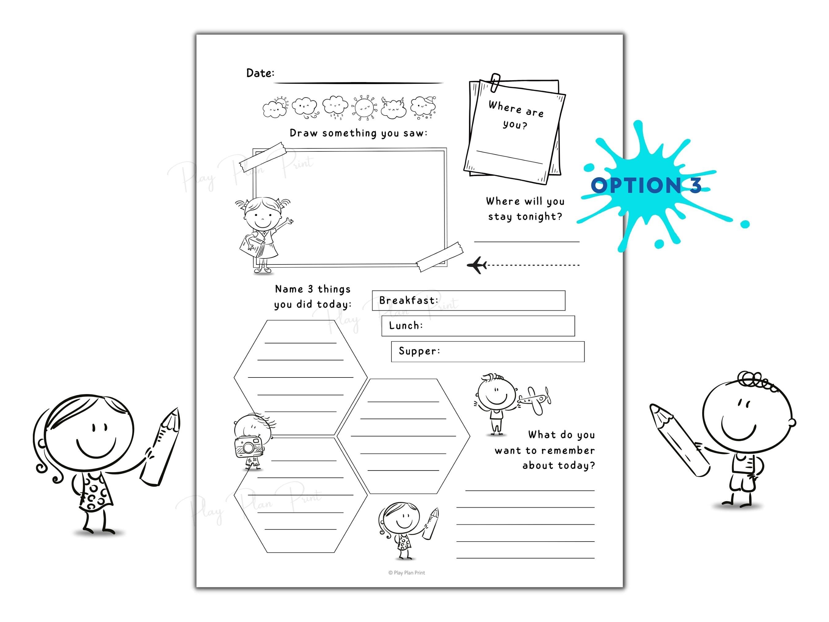 Printable Kids Travel Journal. Travel Diary. Travel Log. - Etsy