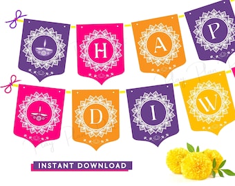 Diwali DIY Bunting Instant Download Printable Diwali Banner - Etsy