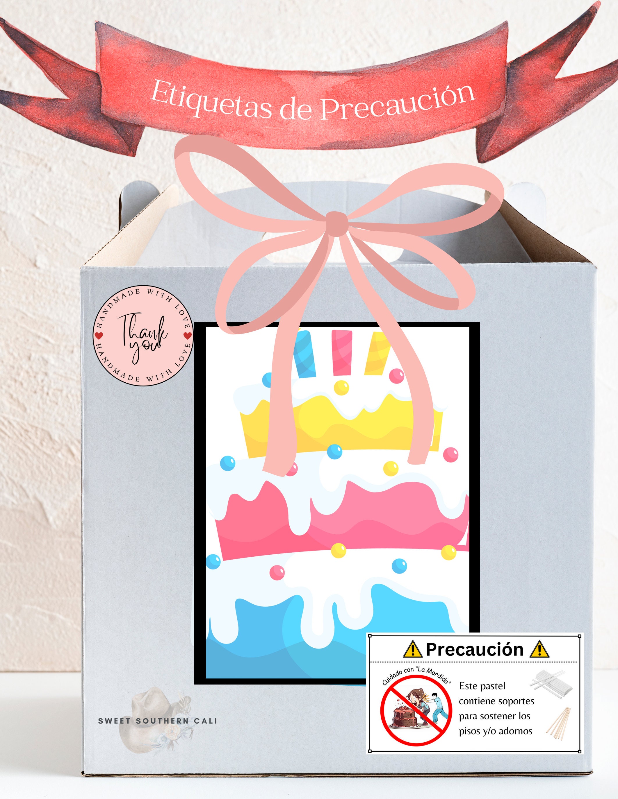 Etiqueta De Advertencia Para Pasteles, Tortas, Contiene Sostenes ...