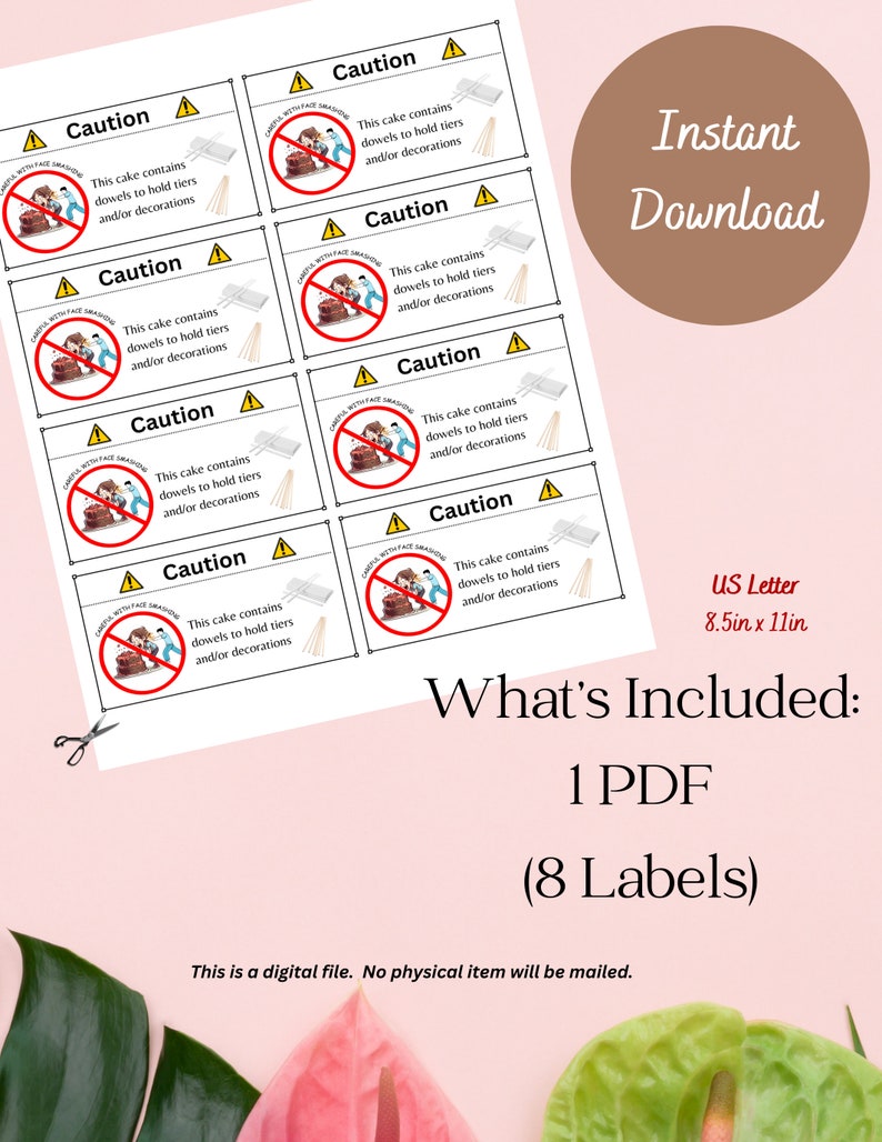 Careful With Face Smashing Sticker, Caution Label, Sticker, Digital ...