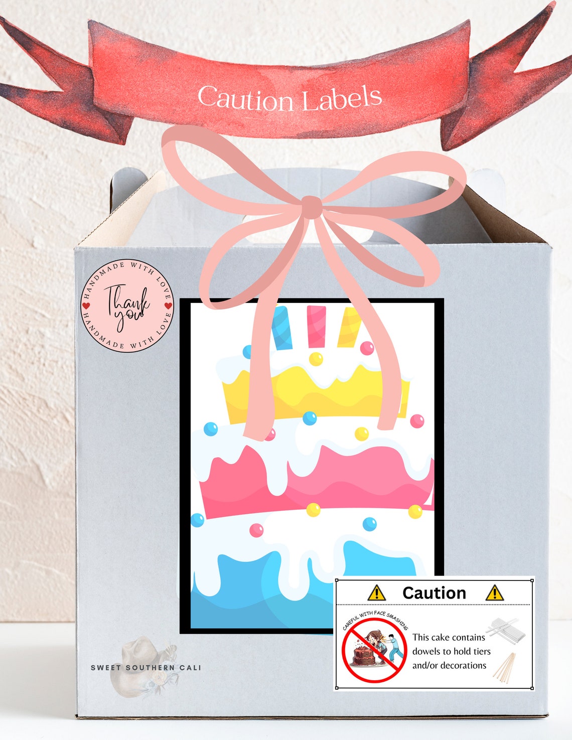 Careful With Face Smashing Sticker, Caution Label, Sticker, Digital ...