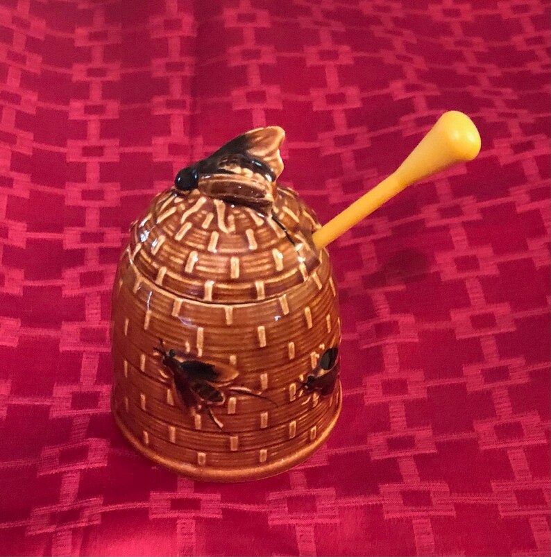 Vintage 1950's Ceramic Honey Pot With Dipper - Etsy
