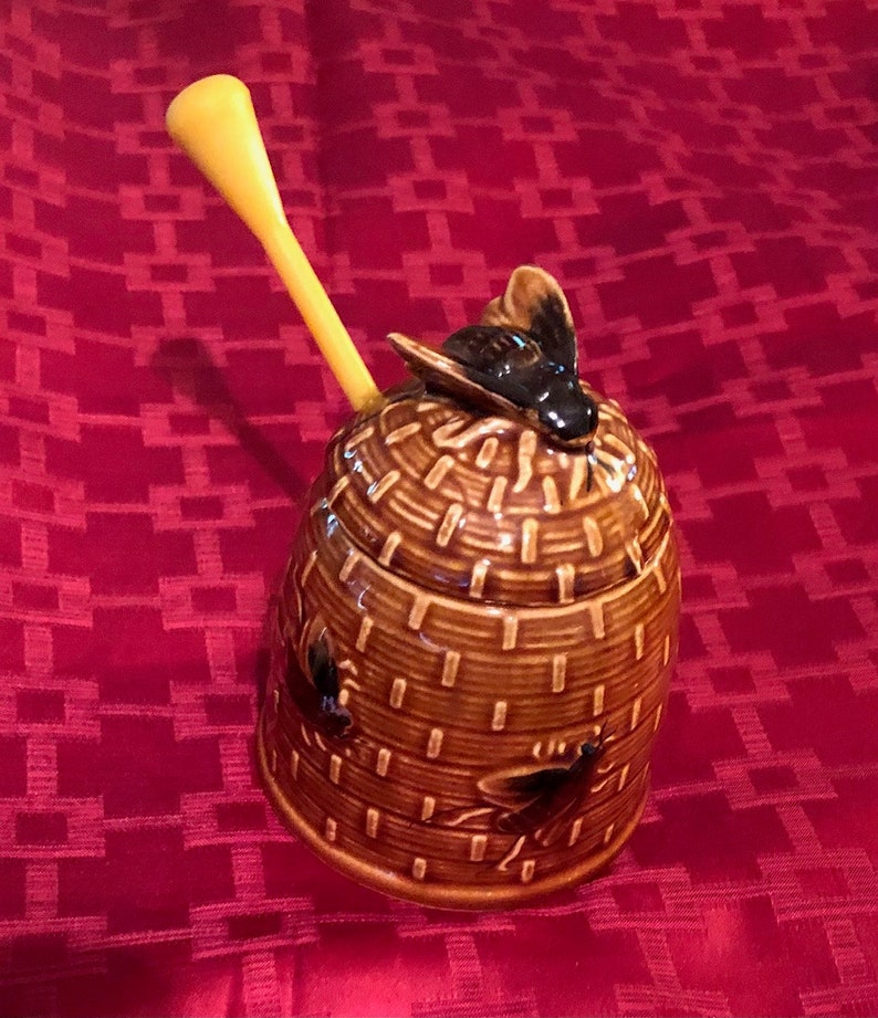 Vintage 1950's Ceramic Honey Pot With Dipper - Etsy