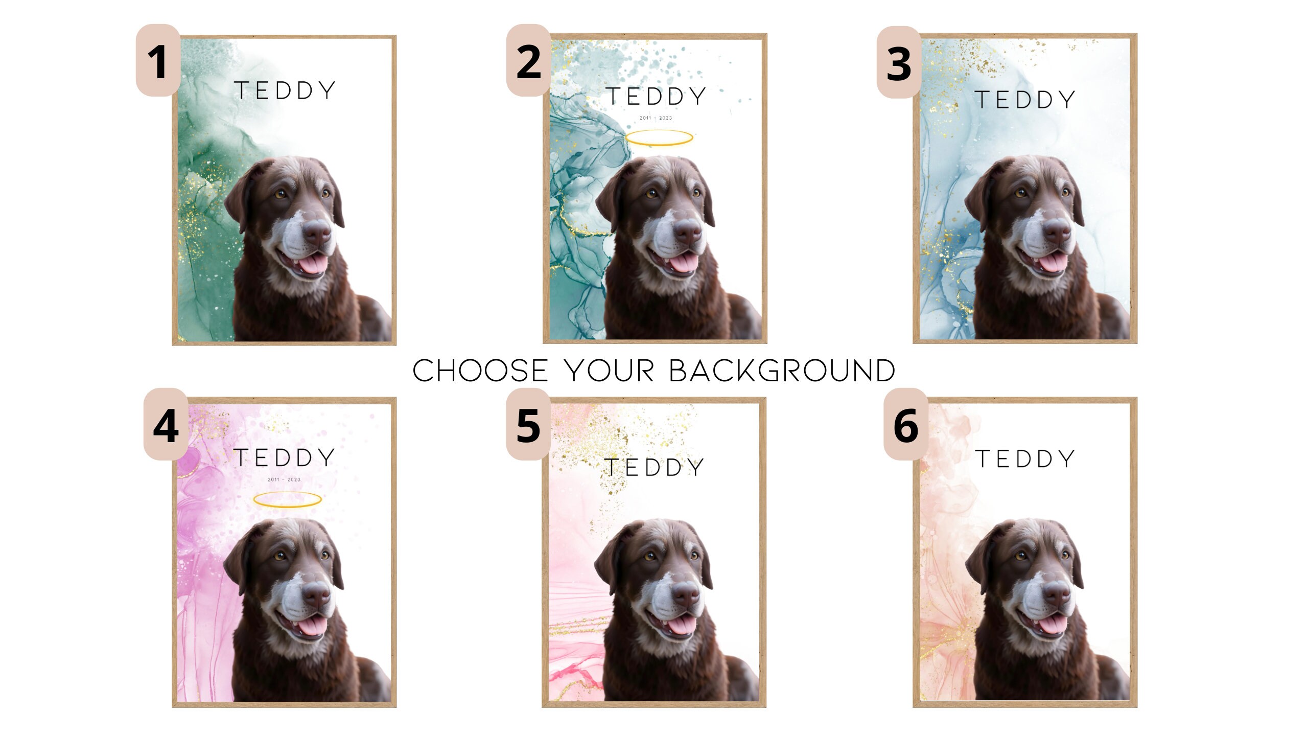 Custom Pet Portraits Using Pet Photo Personalized Digital Dog Portraits ...