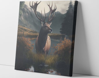 Deer in the Forest,deer in the Woods,deer Canvas Print,herd of Deer ...