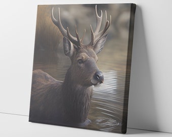 Deer in the Forest,deer in the Woods,deer Canvas Print,herd of Deer ...