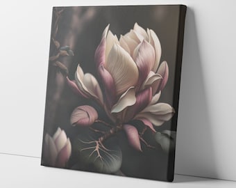 Magnolia Flower Print Branch Wall Art Spring Blossom Gifts Home Decore ...