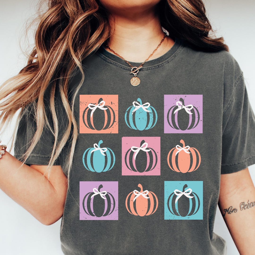 Pastel Pumpkin Comfort Colors Shirt: Summerween Halloween Tee - Etsy