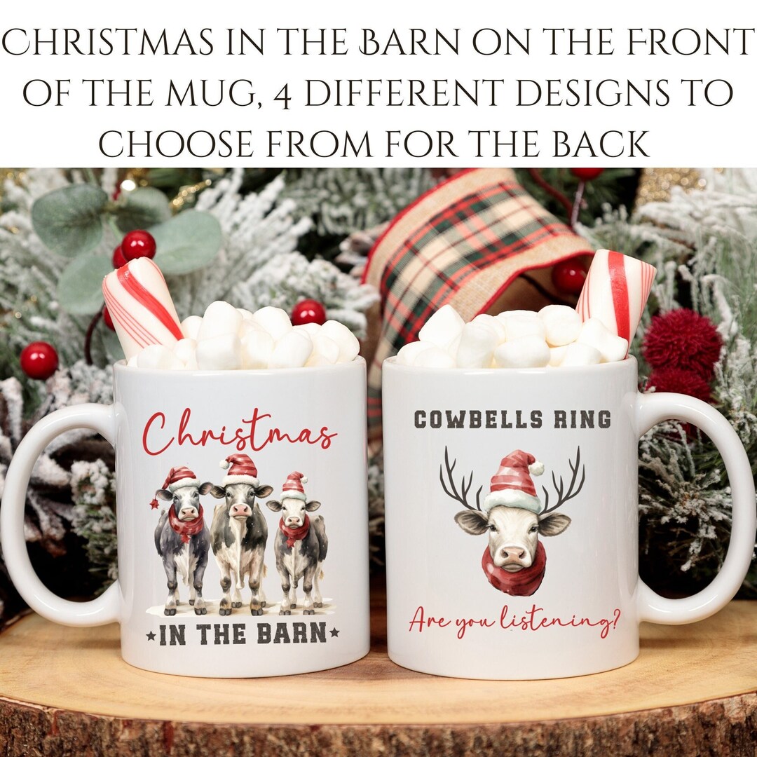 Christmas in the Barn Mug Set, Coffee Mugs, 11oz Mug, Country Christmas ...