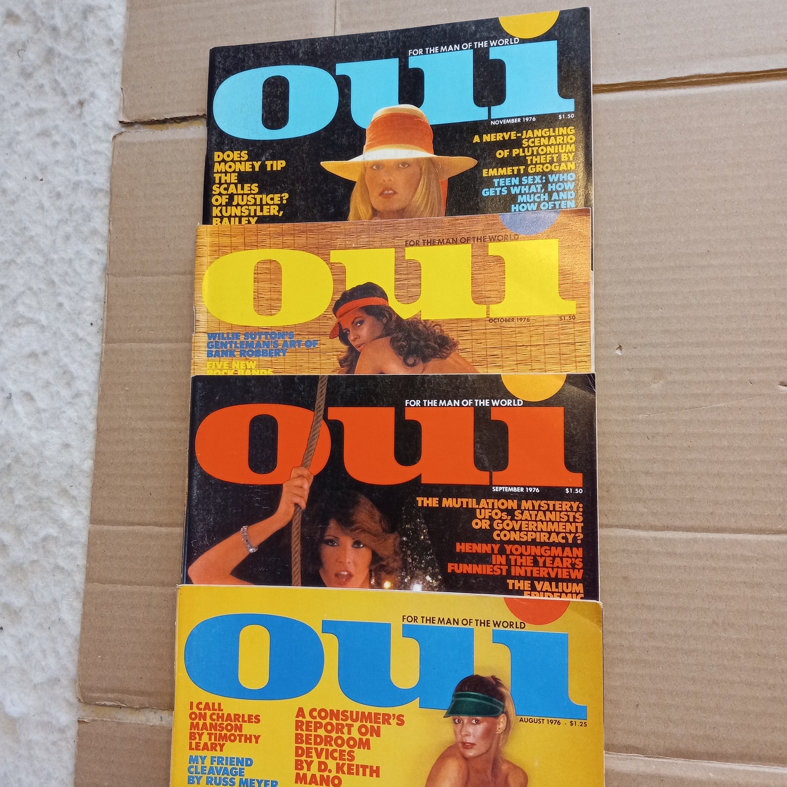 1976 Oui Magazines 4 Issues: Aug-nov - Etsy