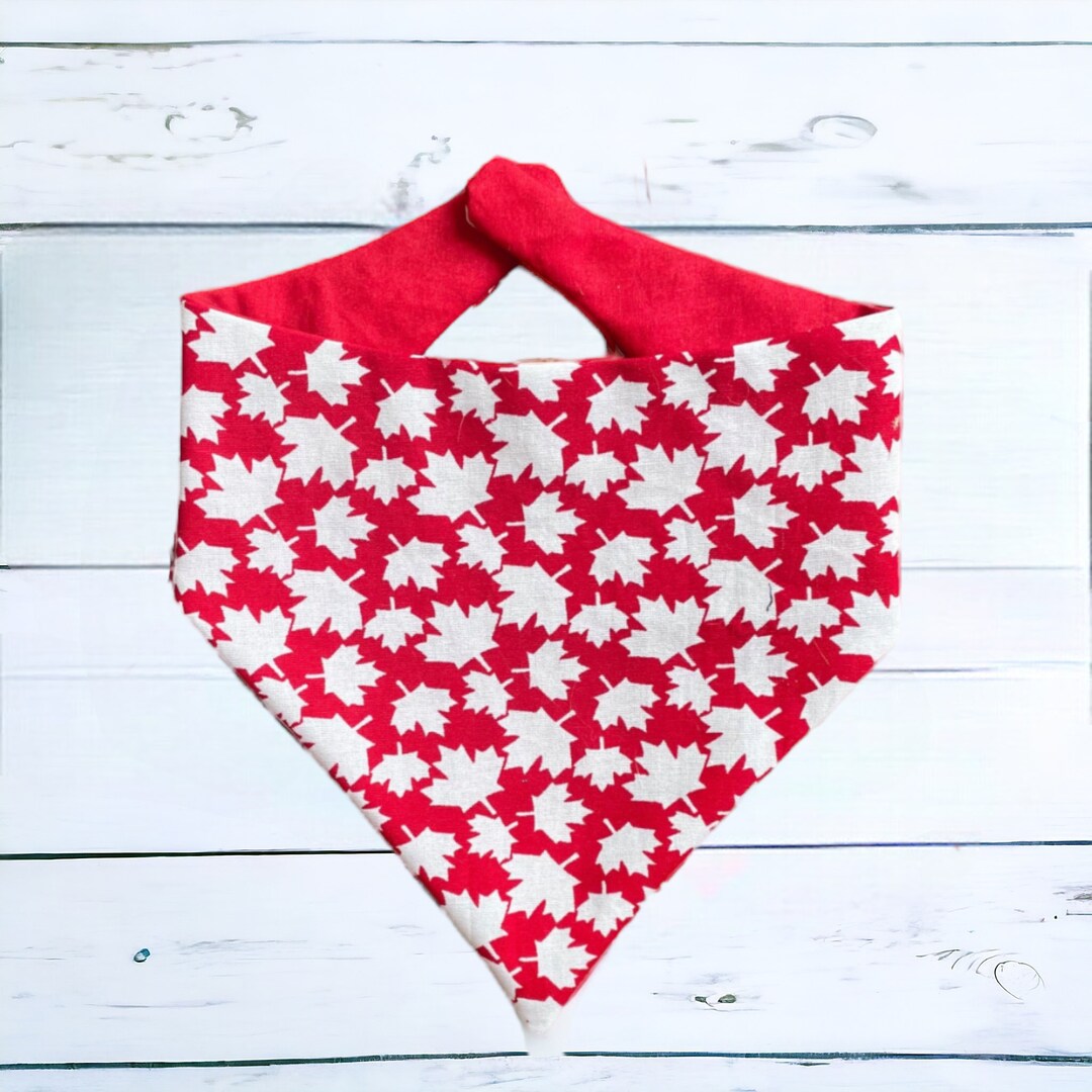 Canada Day Dog Bandana, Maple Leaf Puppy Bandana, Red and White ...