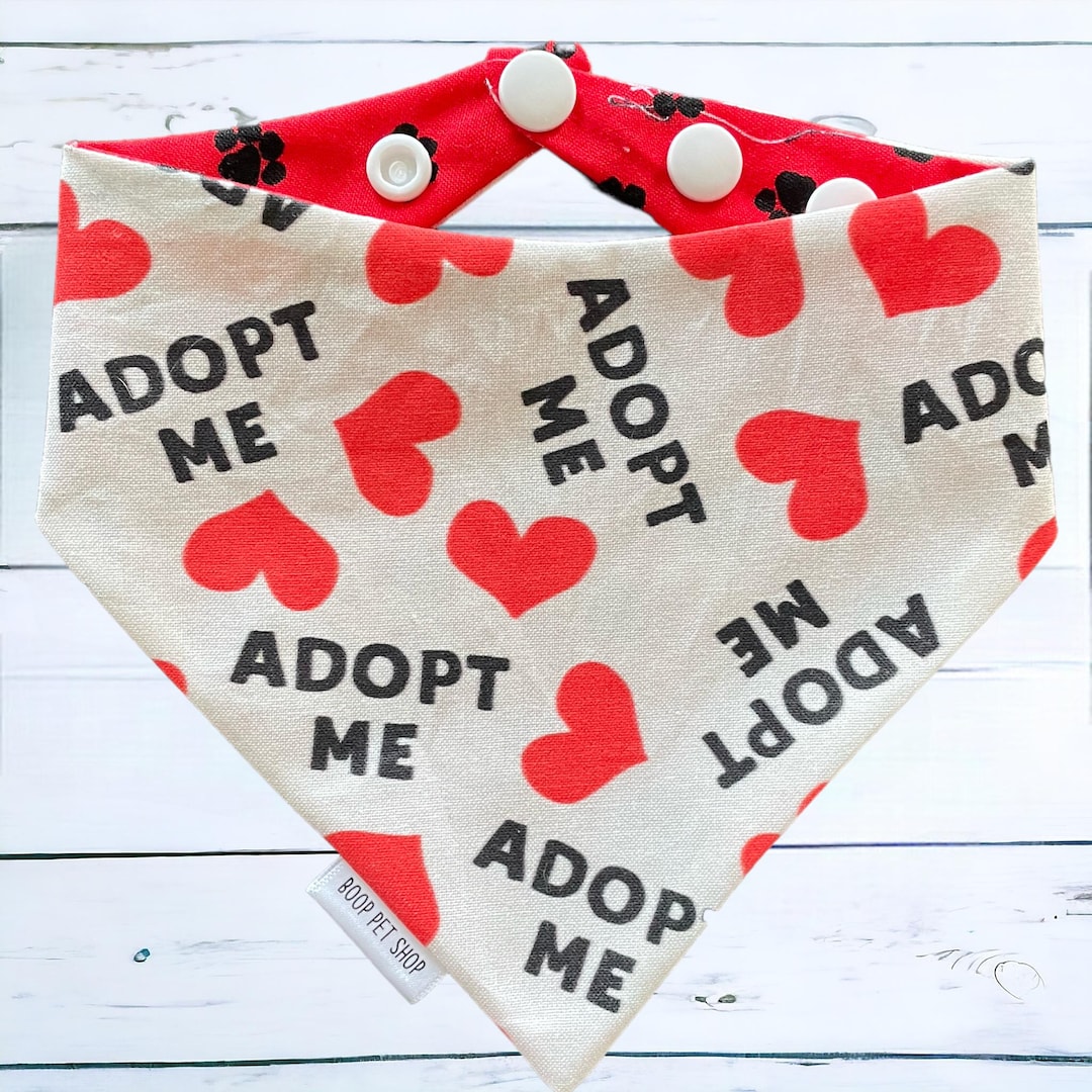 Adopt Me Dog Bandana: Reversible Rescue Puppy Scarf With Snaps - Etsy