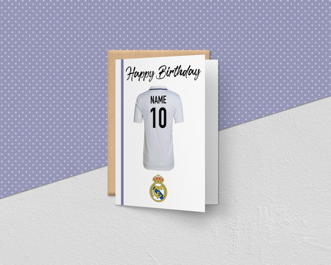 Real Madrid Birthday Card Instant Download Personalised Card - Etsy