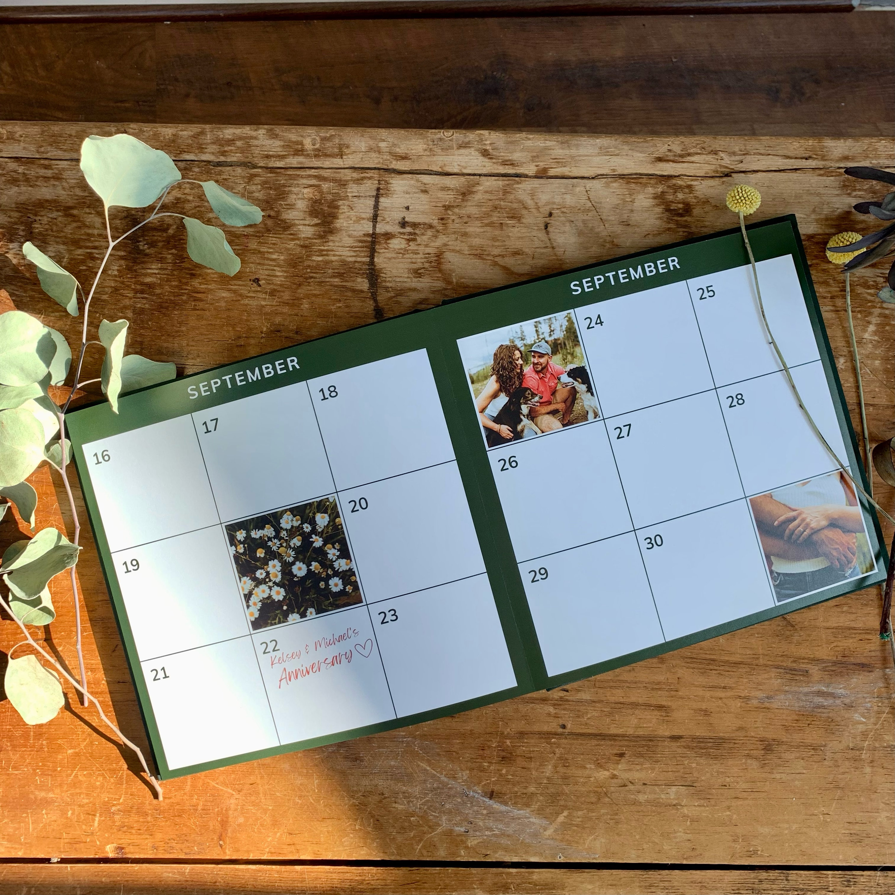 Perpetual Calendar Wedding Guestbook | Canva Template Download ...