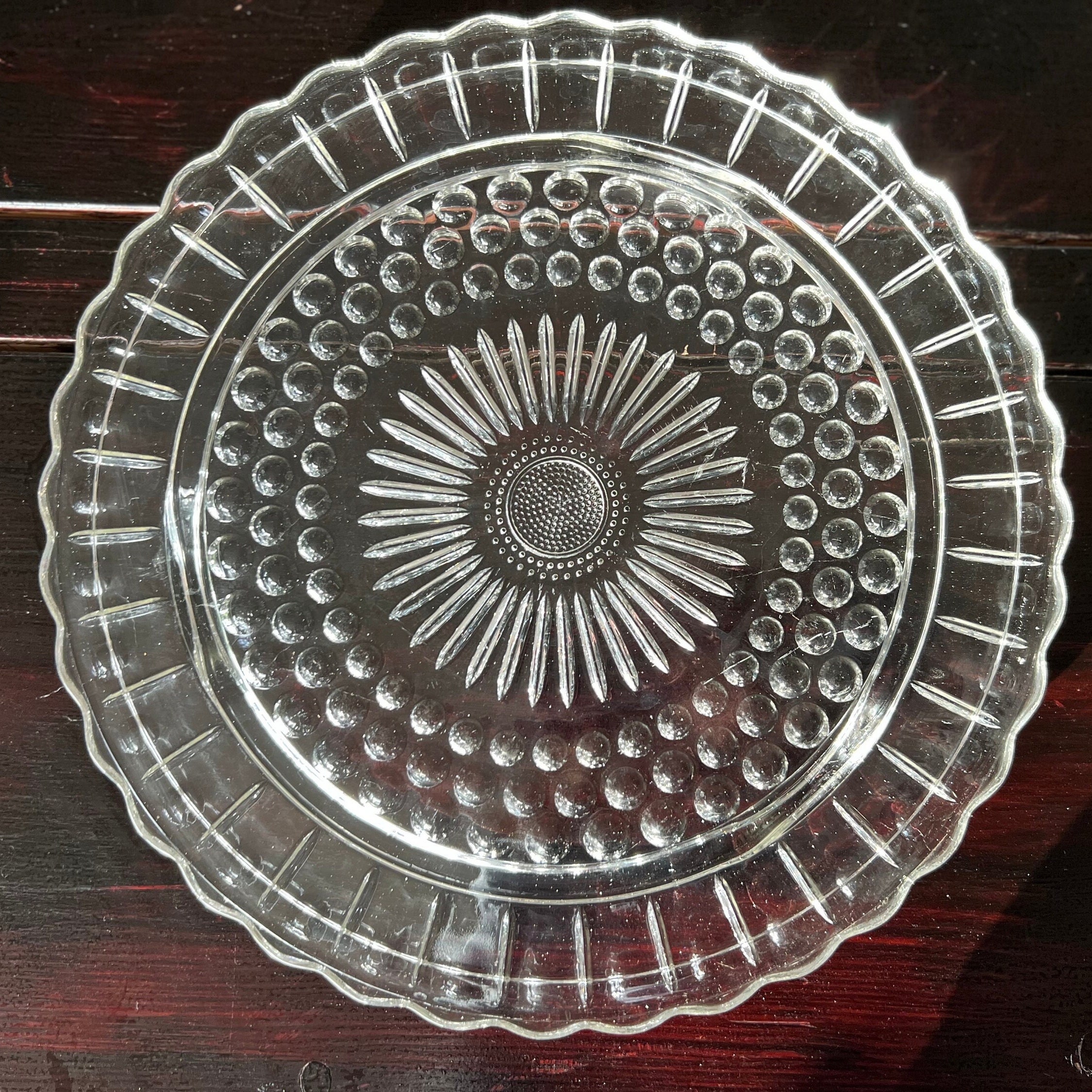 Vintage Federal Glass Clear Cake Plate - Etsy