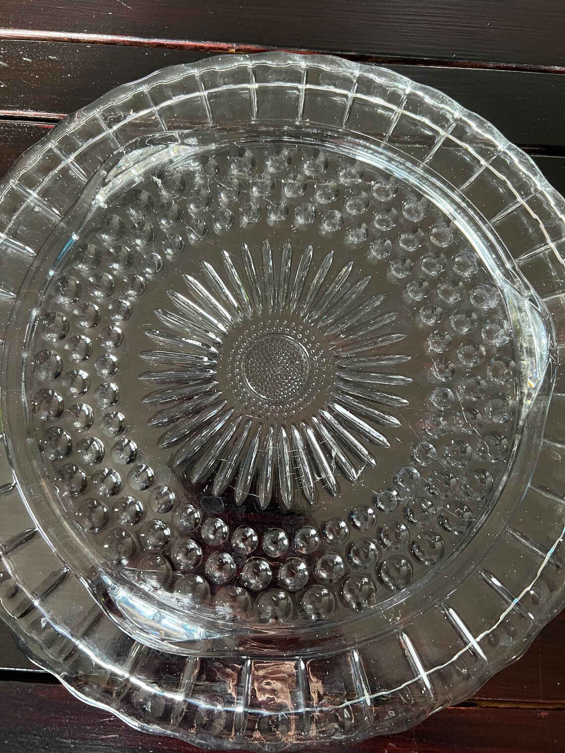 Vintage Federal Glass Clear Cake Plate - Etsy