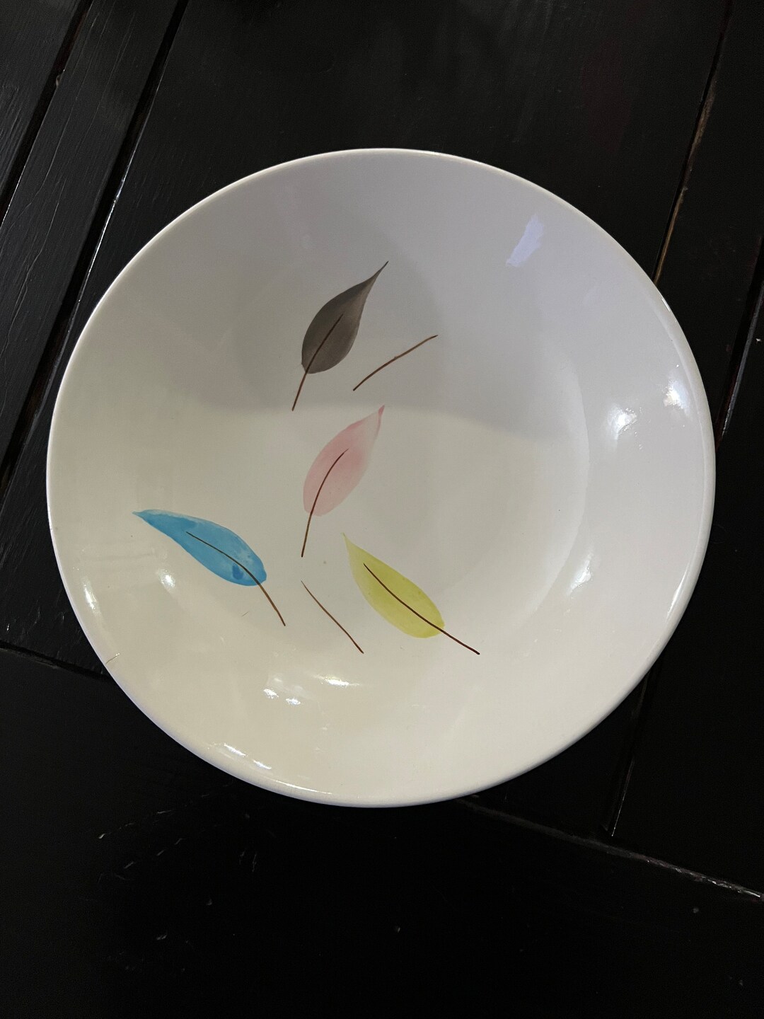 Vintage Stetson Hand Painted Pastel Leaves Vegetable Bowl - Etsy