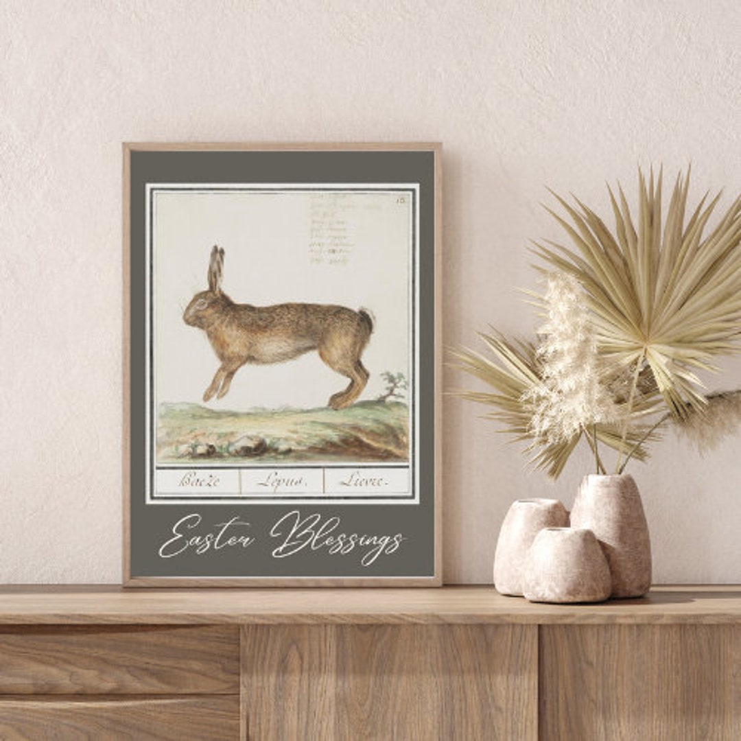 Easter Blessings Printable Wall Art, Vintage Easter Print, Scripture ...