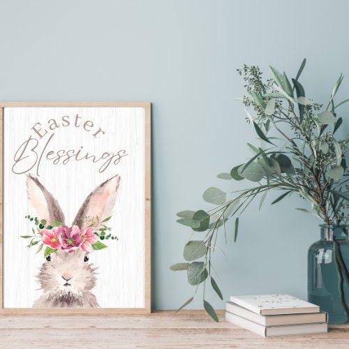 Easter Printable Wall Art Happy Easter Bunny Gallery set of 5, Easter ...