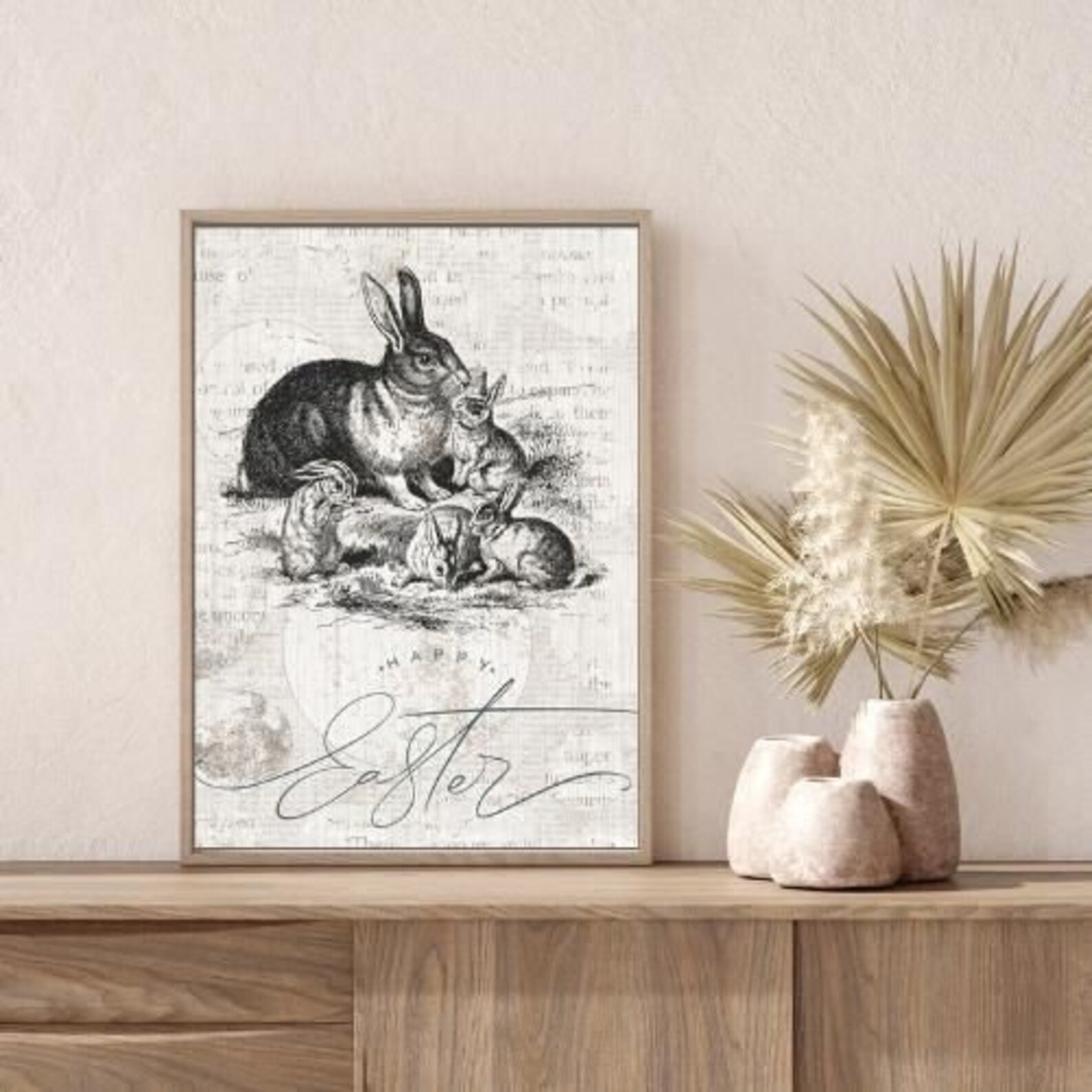 Easter Printable Wall Art Happy Easter Bunny Gallery set of 5, Easter ...
