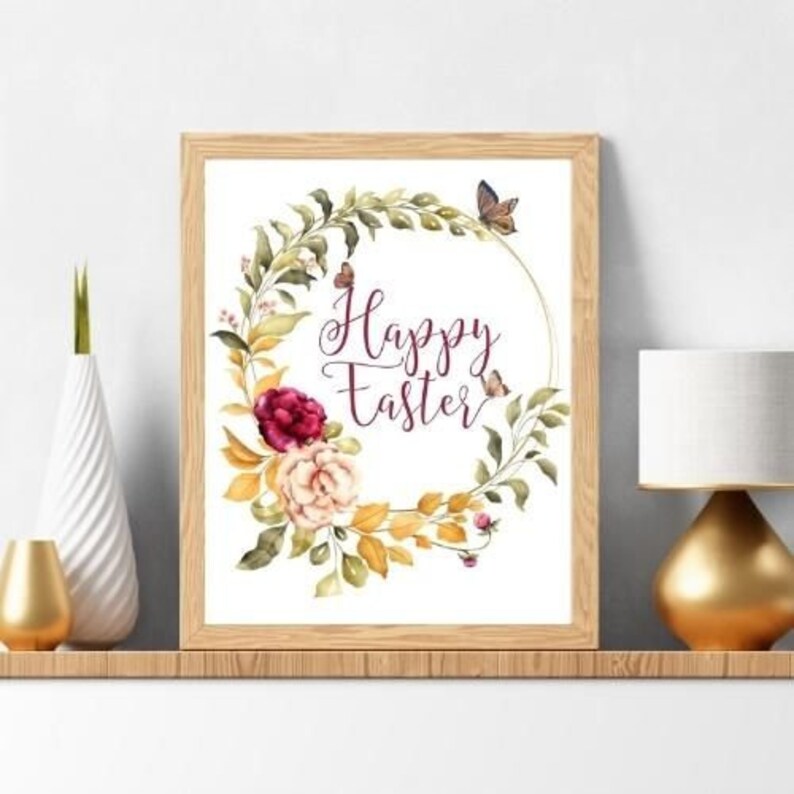 Easter Printable Wall Art Happy Easter Bunny Gallery set of 5, Easter ...