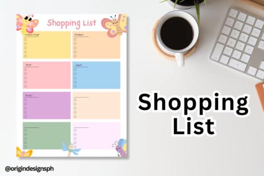 Cute Shopping List , Printable Shopping List, Done for You Shopping ...