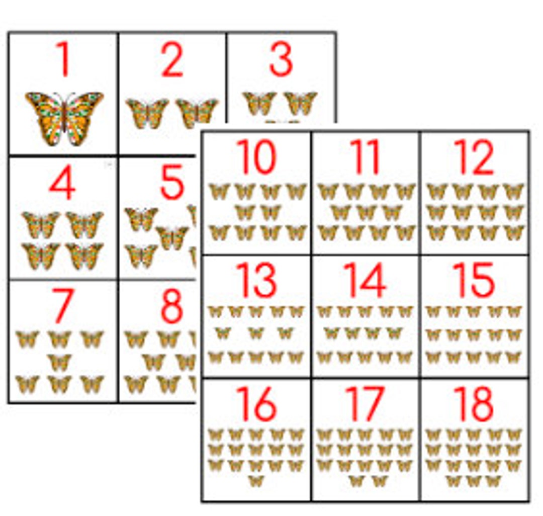 Number Cards 1 Through 20 - Etsy