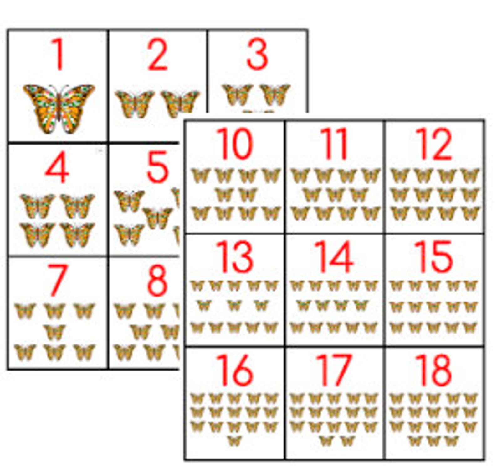 Number Cards 1 Through 20 - Etsy