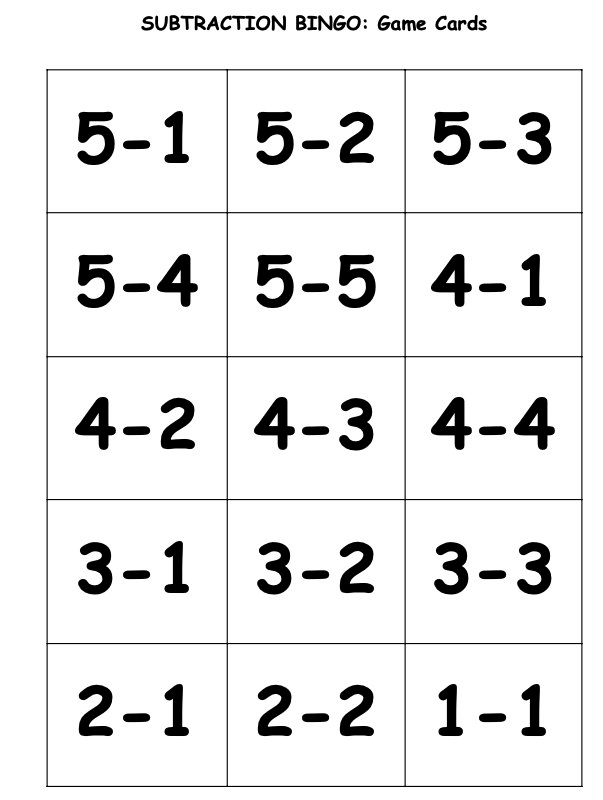 Addition and Subtraction Bingo - Etsy