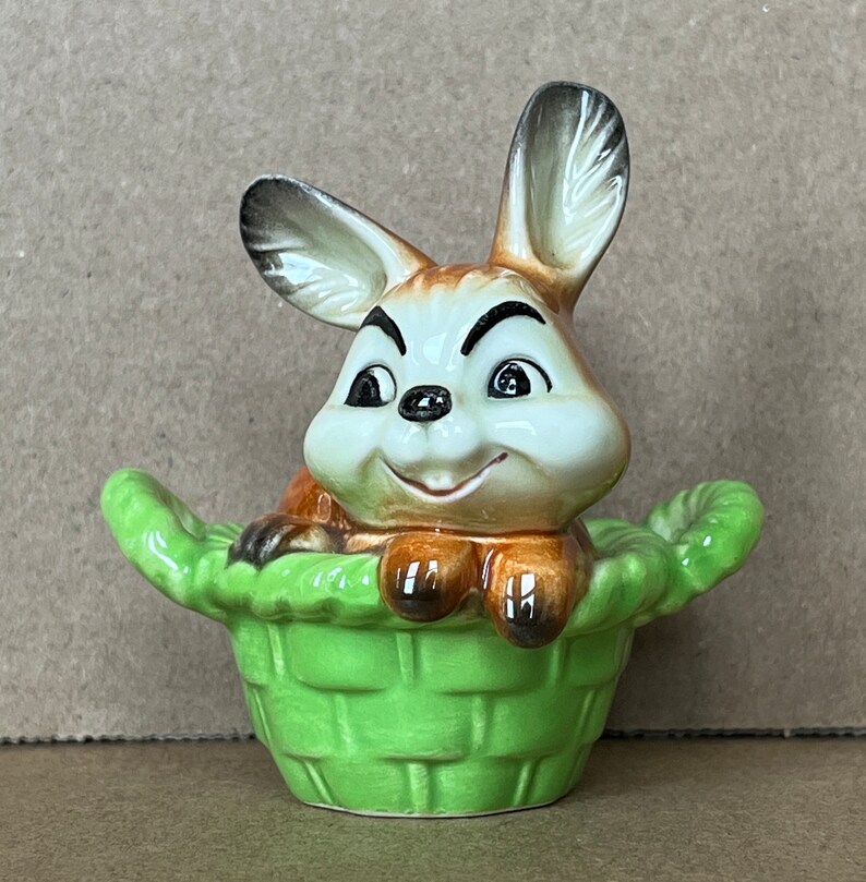Goebel Rabbit in Basket Made in West Germany Vintage Ceramic Figurine ...