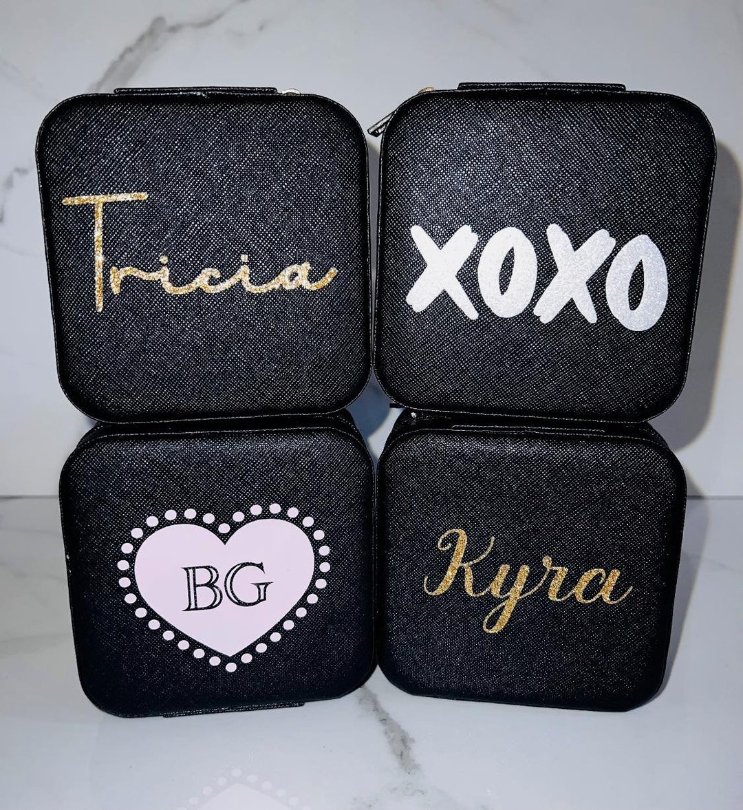 Black Personalized Mini Travel Jewelry Case - Etsy