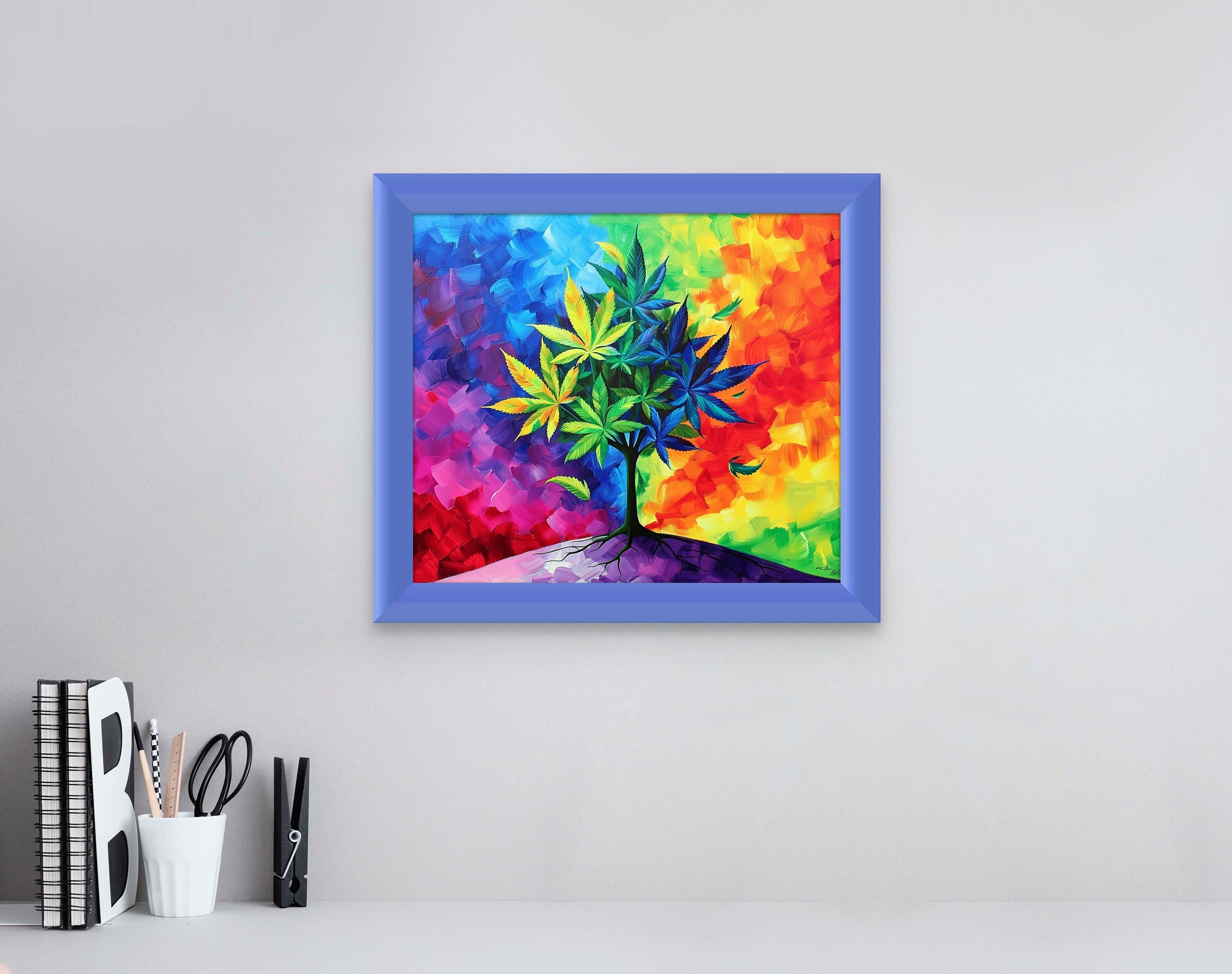 Cannabis Digital Art, Rainbow Bright, Weed Wallpaper, Marijuana Wall ...