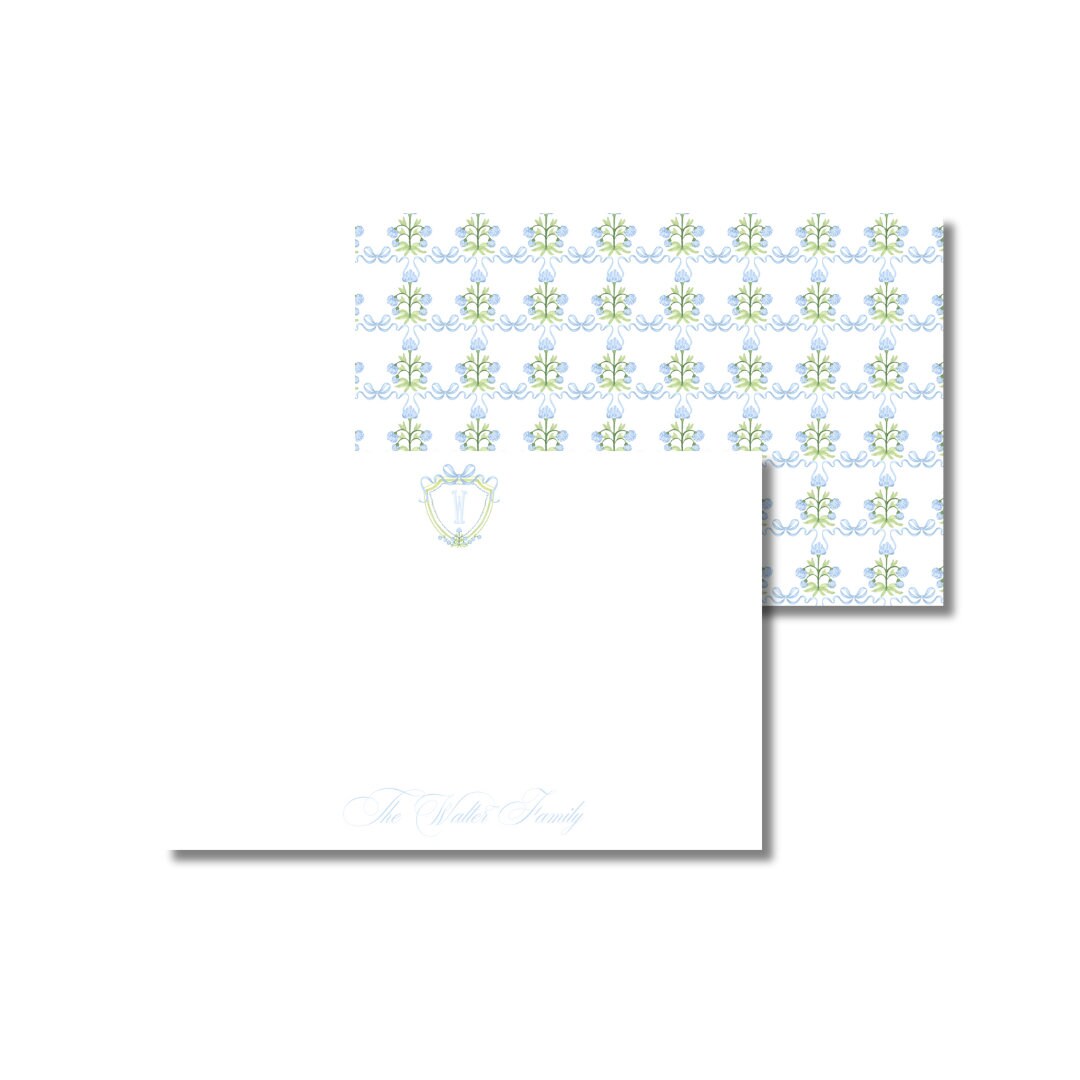 Walter Monogram Crest Customized Watercolor Stationery Set - Etsy