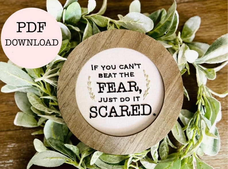 Do It Scared Embroidery Pattern - Etsy