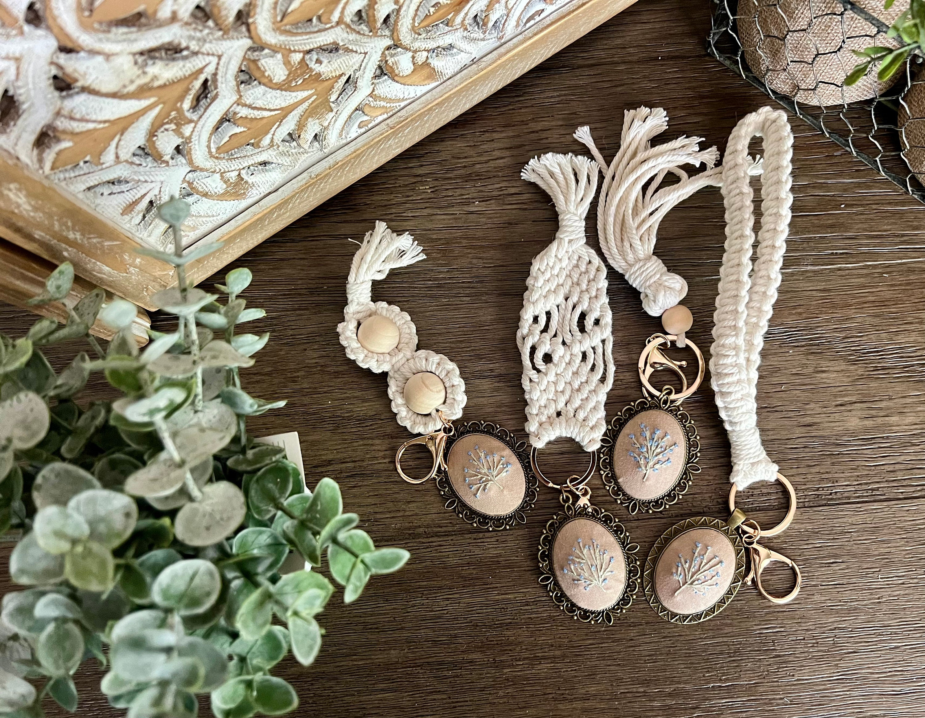 Hand-embroidered Birthstone Keychain - Etsy